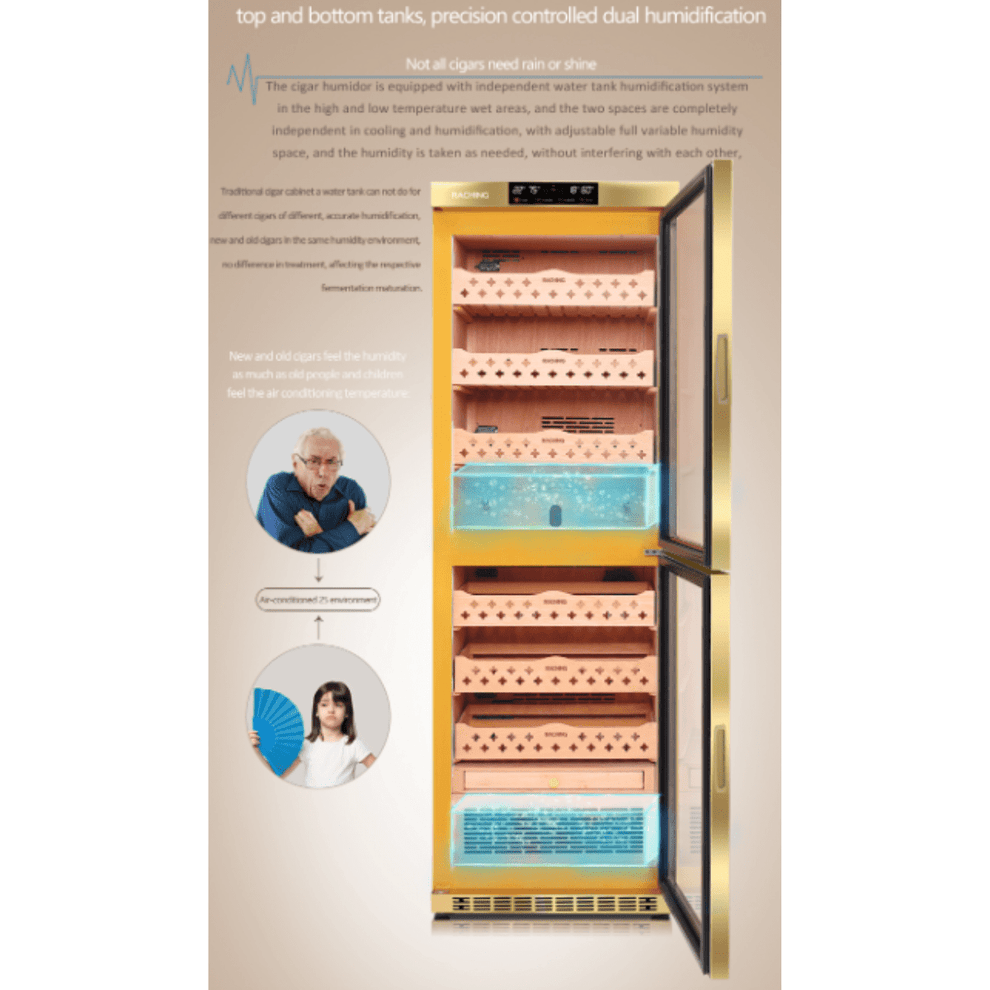 Raching MON3800B 24-inch True Dual Zone Cigar Humidor Cabinet – Premium ...